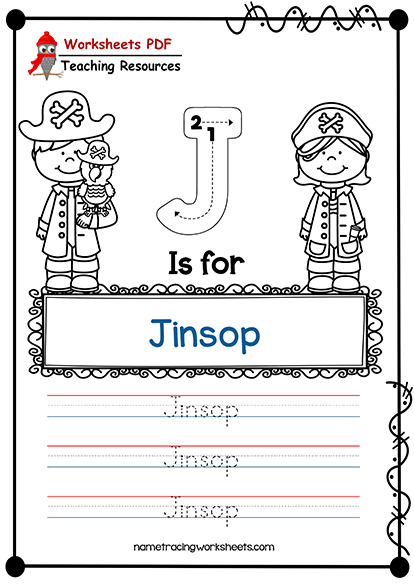 Pirate Template – Editable Name Tracing