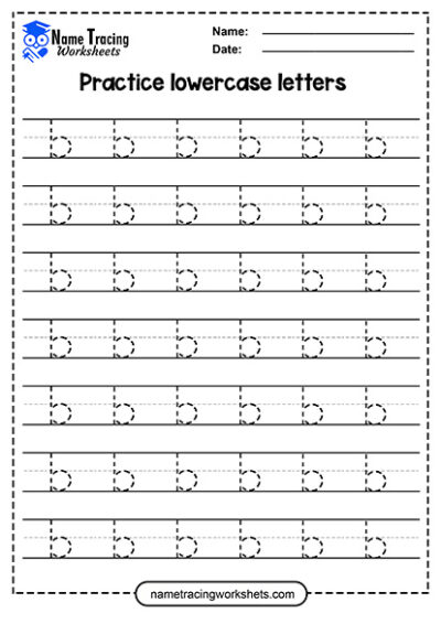 Practice Lowercase Letters - Name Tracing Worksheets