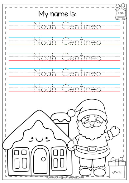 Santa Claus Name Tracing - Name Tracing Worksheets